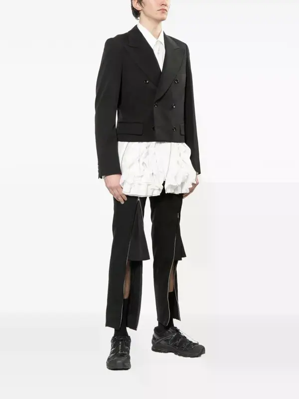 Comme Des Garçons Cropped Double-breasted Blazer - Black