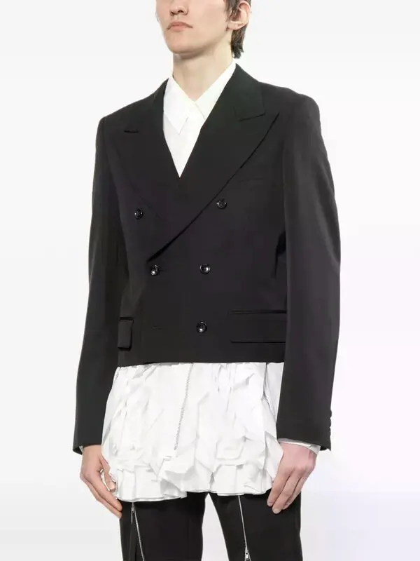 Comme Des Garçons Cropped Double-breasted Blazer - Black