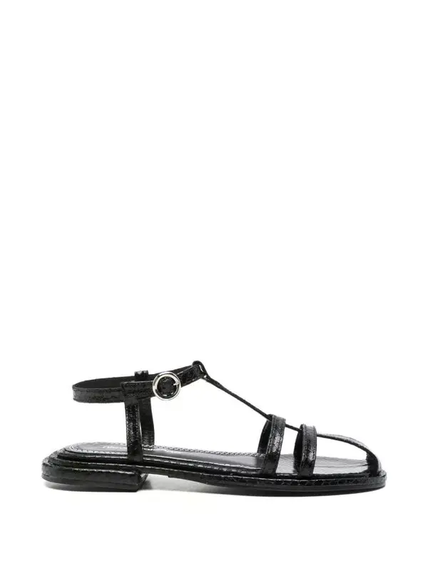 NICOLE SALDANA Crocodile-embossed Leather Sandals