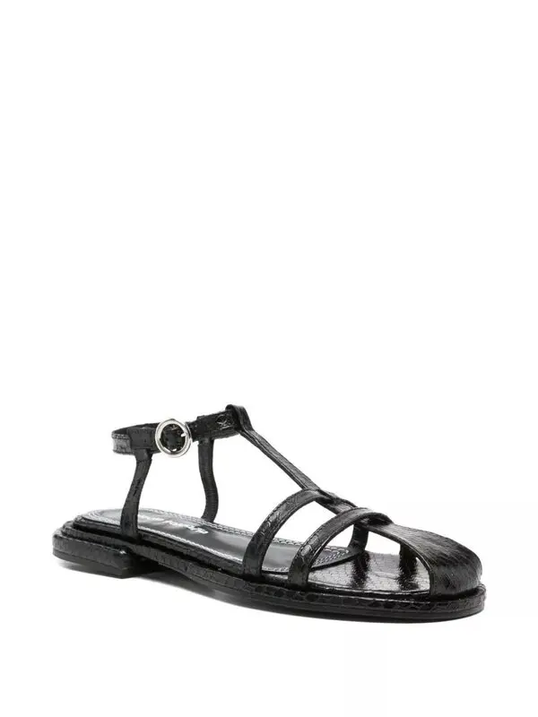 NICOLE SALDANA Crocodile-embossed Leather Sandals
