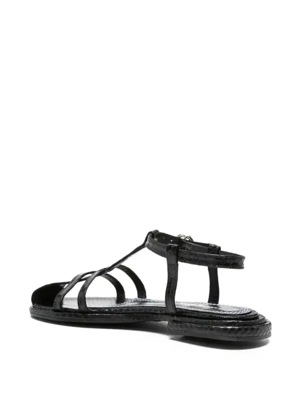 NICOLE SALDANA Crocodile-embossed Leather Sandals