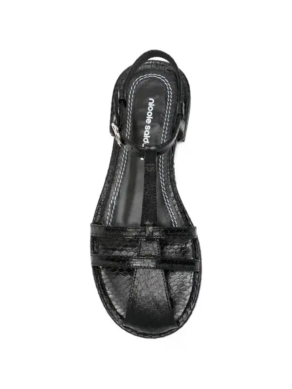 NICOLE SALDANA Crocodile-embossed Leather Sandals