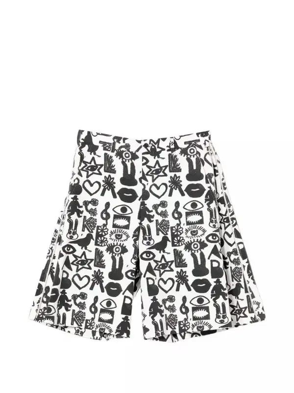Comme Des Garçons Graphic-print Zip Shorts