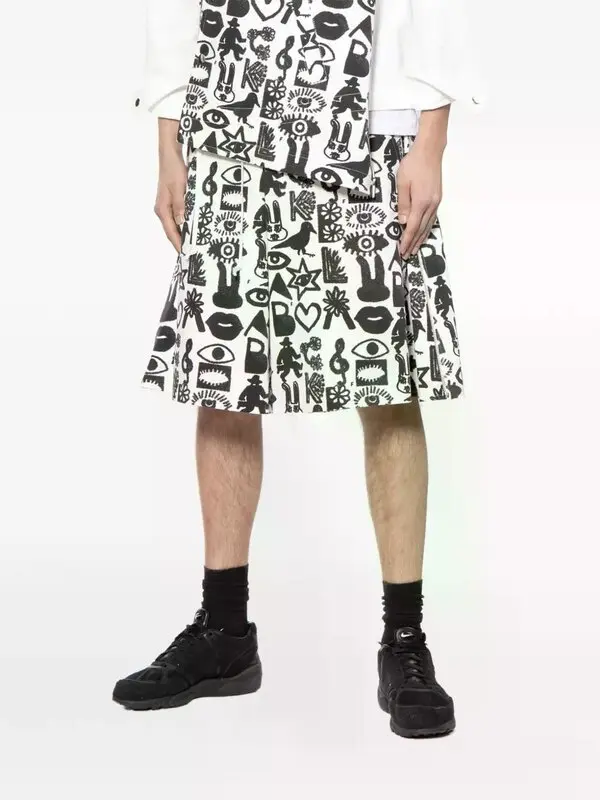 Comme Des Garçons Graphic-print Zip Shorts