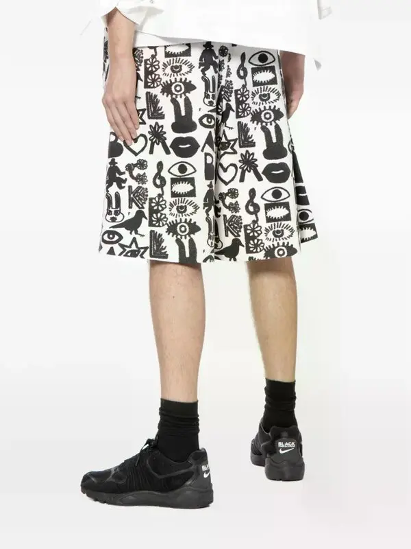 Comme Des Garçons Graphic-print Zip Shorts