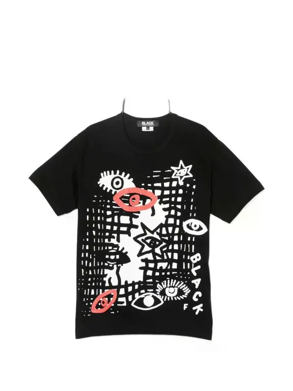 Comme Des Garçons Graphic-print Round-neck T-shirt - Black