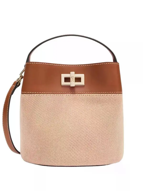 Furla Amelia Stripe Detail Bucket Bag - Neutrals