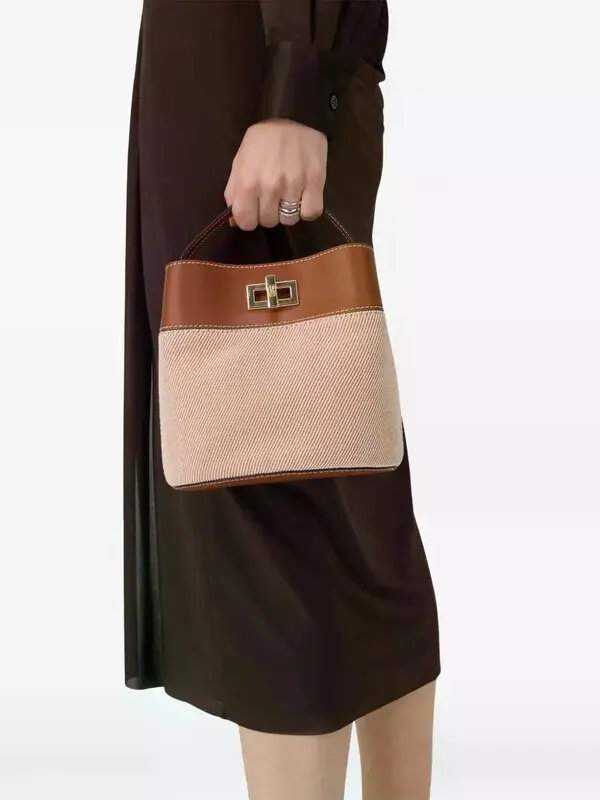 Furla Amelia Stripe Detail Bucket Bag - Neutrals