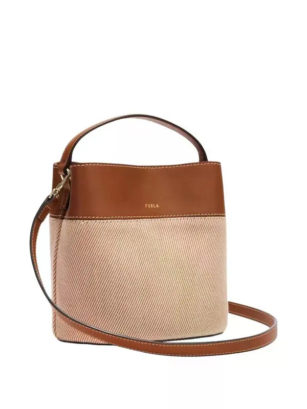 Furla Amelia Stripe Detail Bucket Bag - Neutrals
