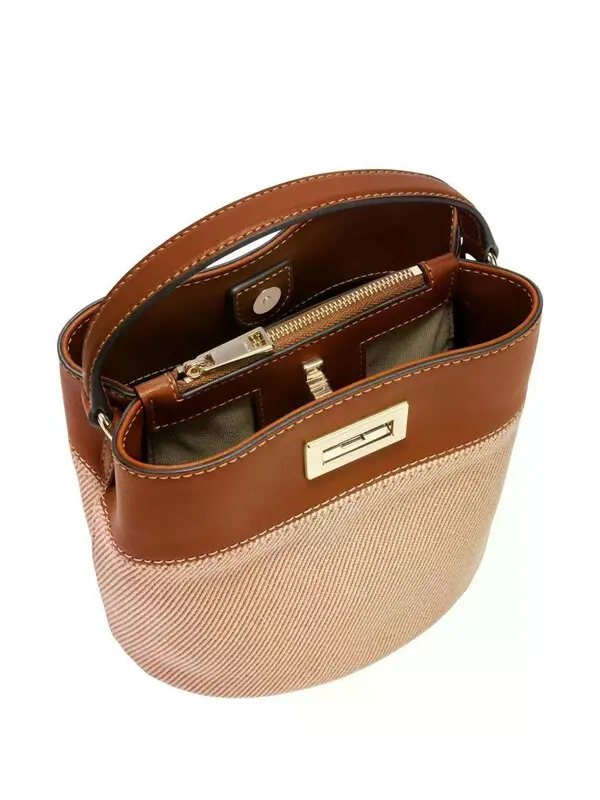 Furla Amelia Stripe Detail Bucket Bag - Neutrals