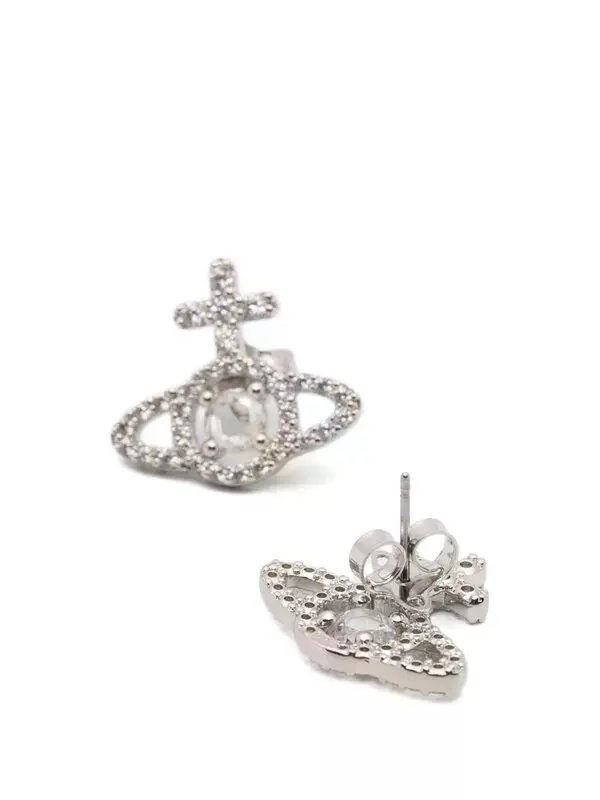 VIVIENNE WESTWOOD Olympia Crystal Orb Earrings - Silver