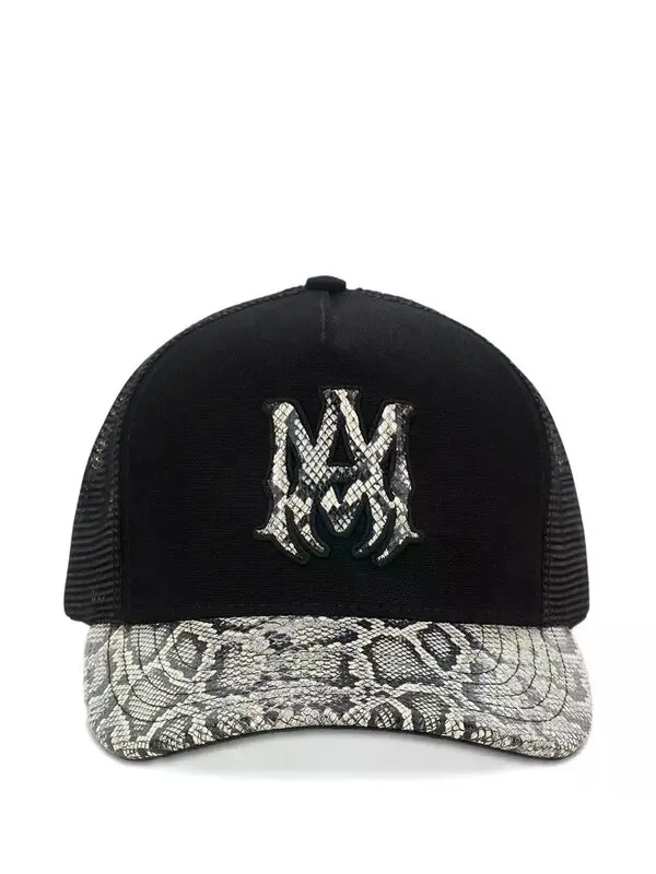 Amiri Logo Snake Trucker Cap - Black