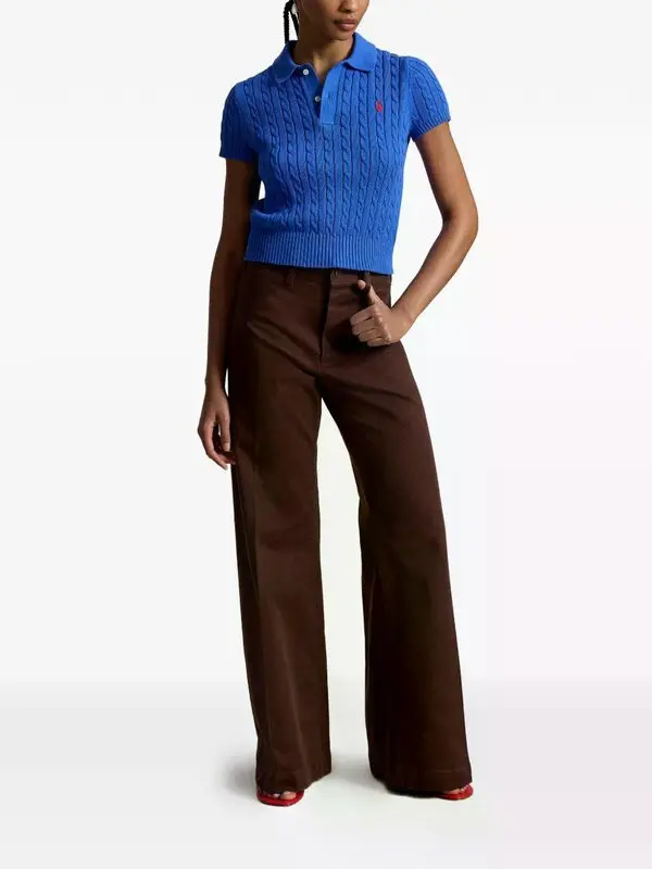 Polo Ralph Lauren Cable-knit Polo Shirt - Blue