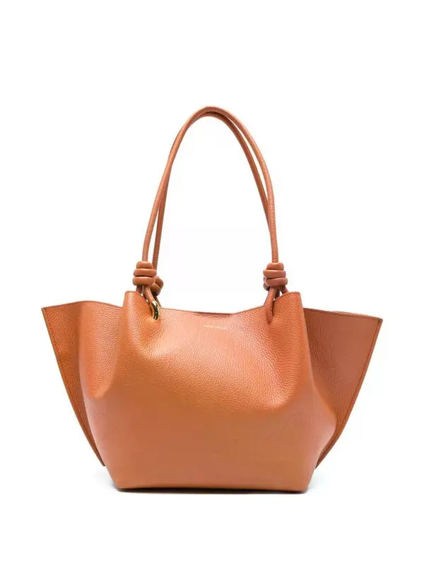COCCINELLE Finn Knot Leather Tote Bag - Brown