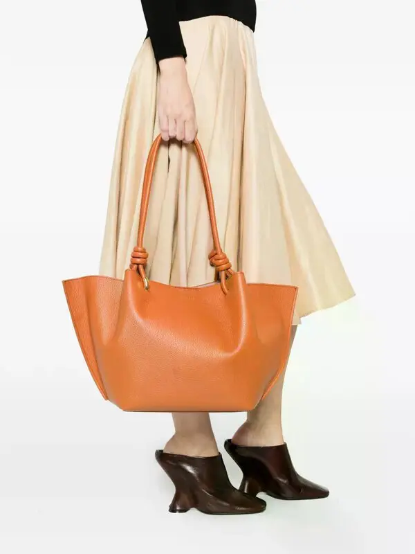 COCCINELLE Finn Knot Leather Tote Bag - Brown