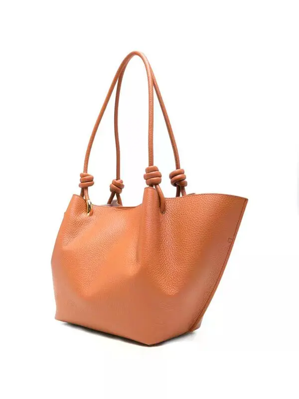 COCCINELLE Finn Knot Leather Tote Bag - Brown