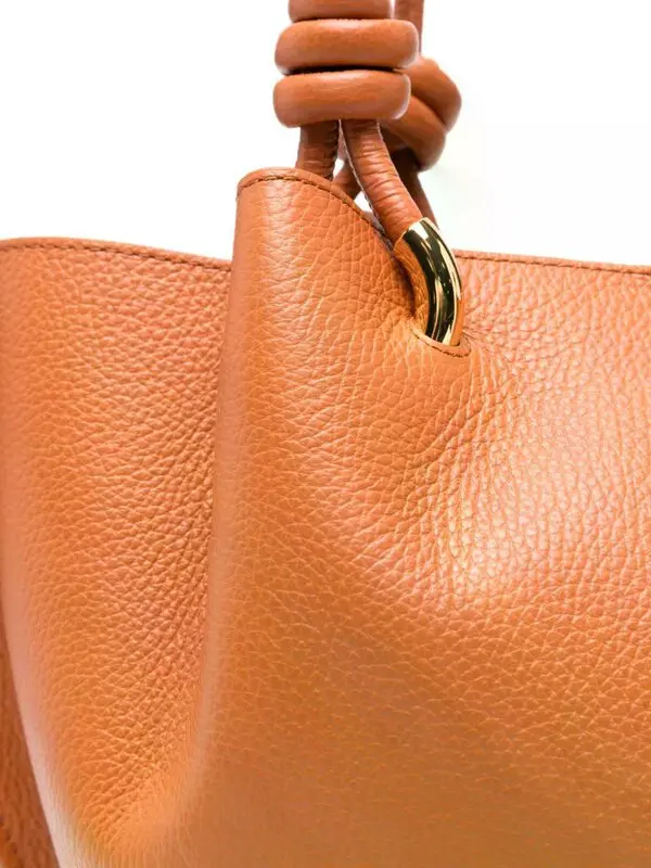 COCCINELLE Finn Knot Leather Tote Bag - Brown