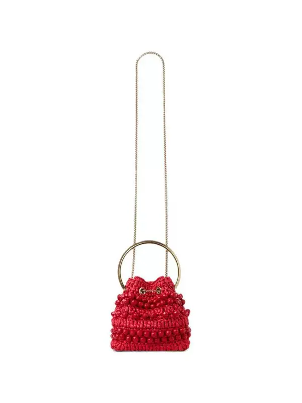JIMMY CHOO Bon Bon Bucket Bag - Red