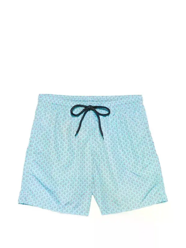 DRUMOHR Print Drawstring Swim Shorts - Blue