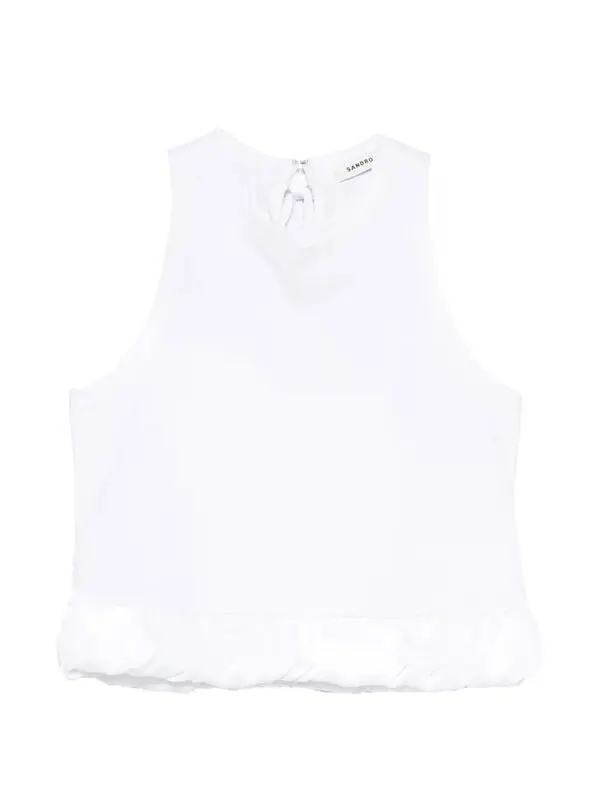 Sandro Sleeveless Ruffle Top - White