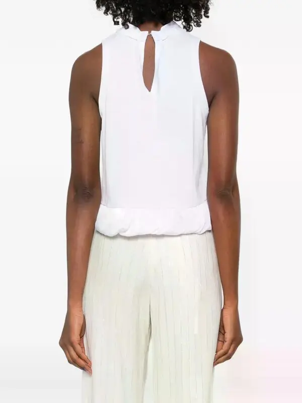 Sandro Sleeveless Ruffle Top - White