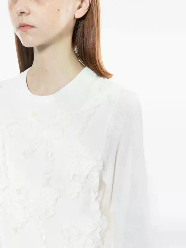 Comme Des Garçons Ribbon-design Ruffle Cardigan