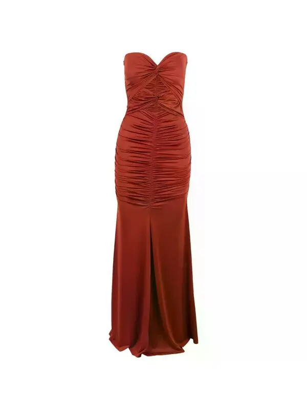 Essentiel Antwerp Jeremi Ruched Strapless Dress - Orange