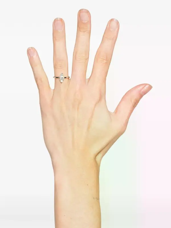 PERSEE 9k White Gold Diamond Ring - Silver