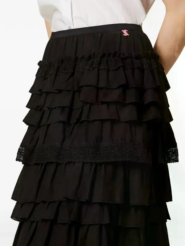 TWINSET Long Ruffled Lace Skirt