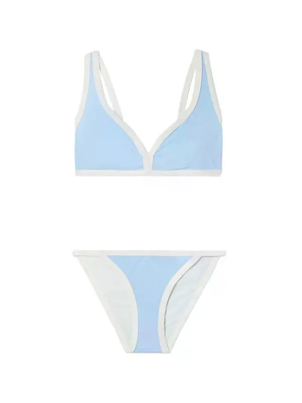 Lisa Marie Fernandez Maria Low-waist Piped Bikini - Blue