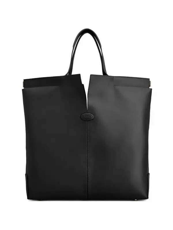 TOD'S V-neck Tote Bag - Black