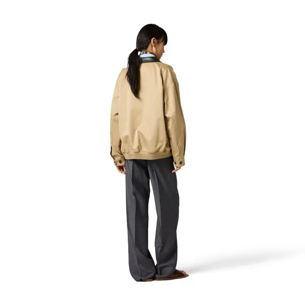 Miu Miu Chino And Leather Bomber Jacket - Cord