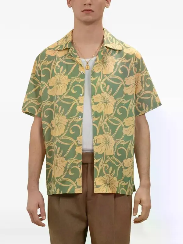 Drole De Monsieur Floral-print Shirt - Green
