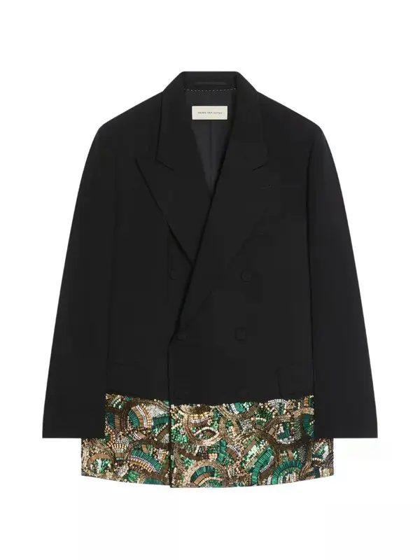 Dries Van Noten Embellished Double-breasted Blazer
