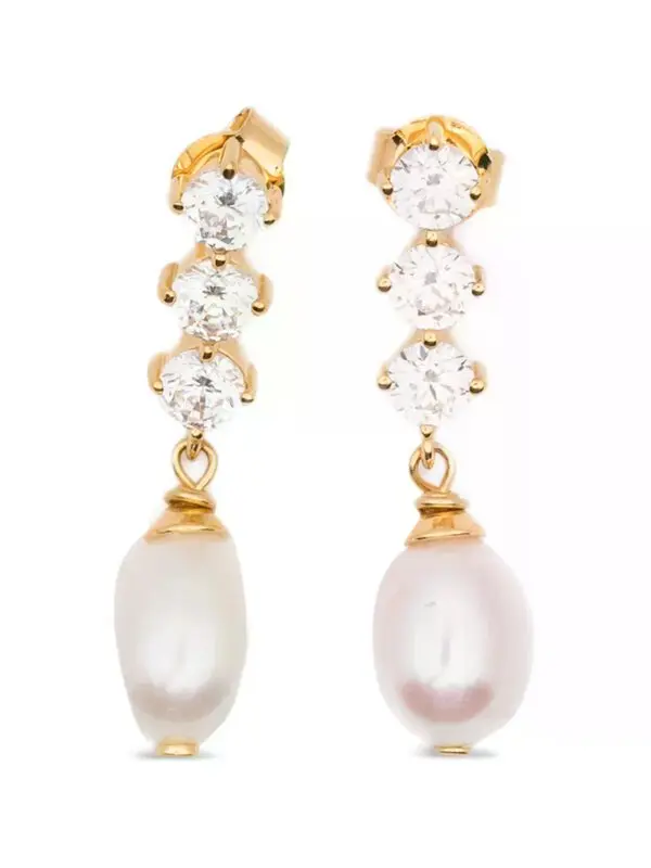 Completedworks Pearl Embellished Drop Earrings - Gold