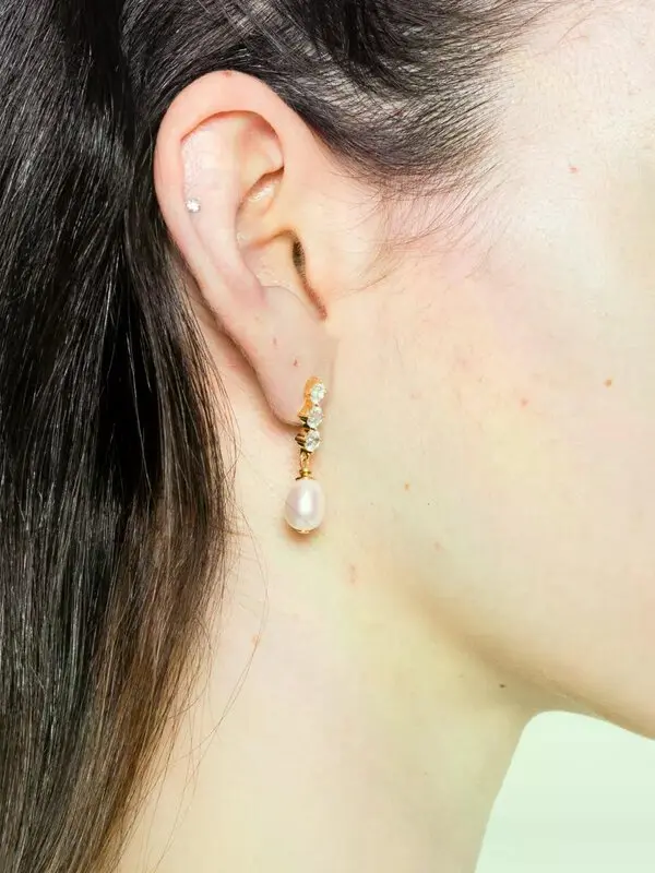 Completedworks Pearl Embellished Drop Earrings