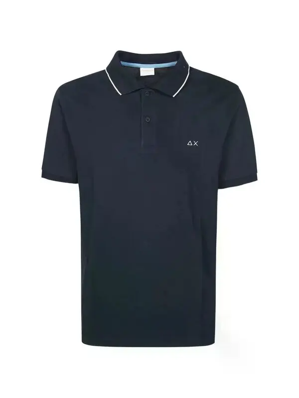 SUN 68 Contrast-trim Polo Shirt - Blue