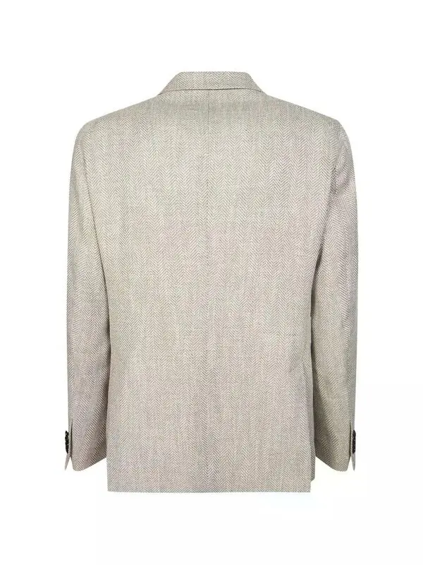 Tagliatore Herringbone Single-breasted Jacket - Grey