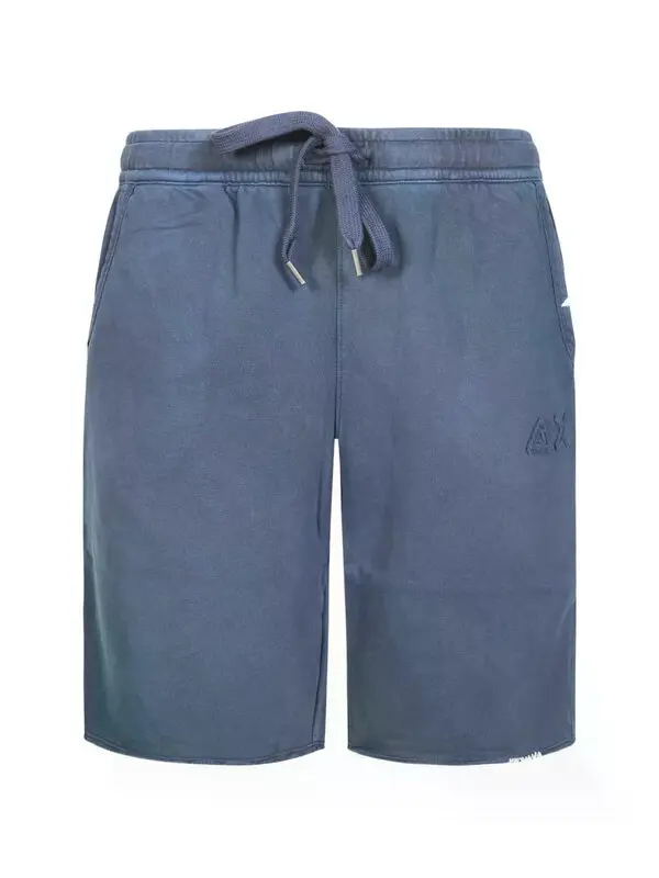 SUN 68 Distressed Drawstring Shorts - Blue