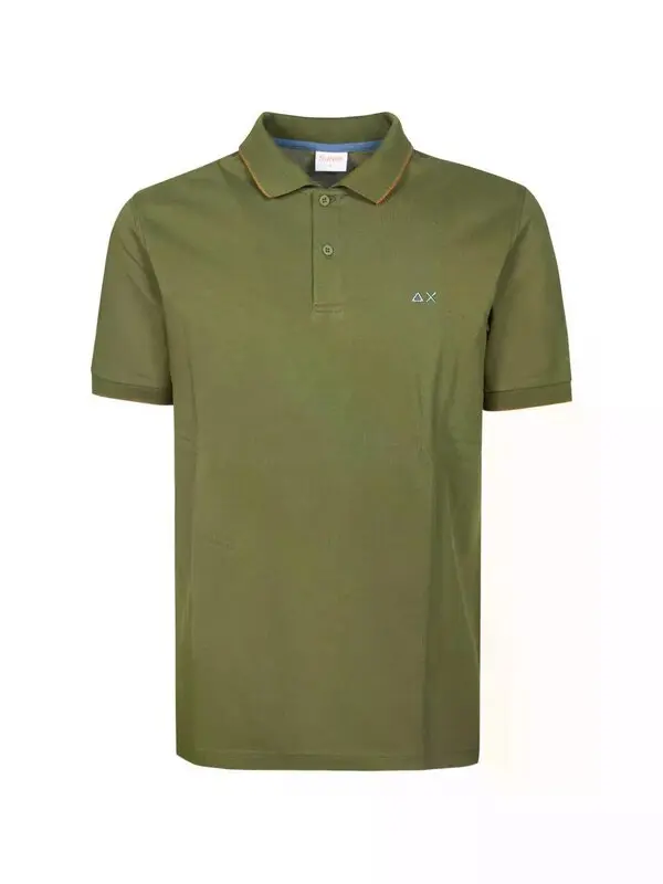 SUN 68 Contrast-trim Polo Shirt - Green