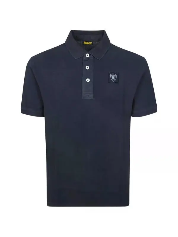 BLAUER. Piquet Polo Top - Blue
