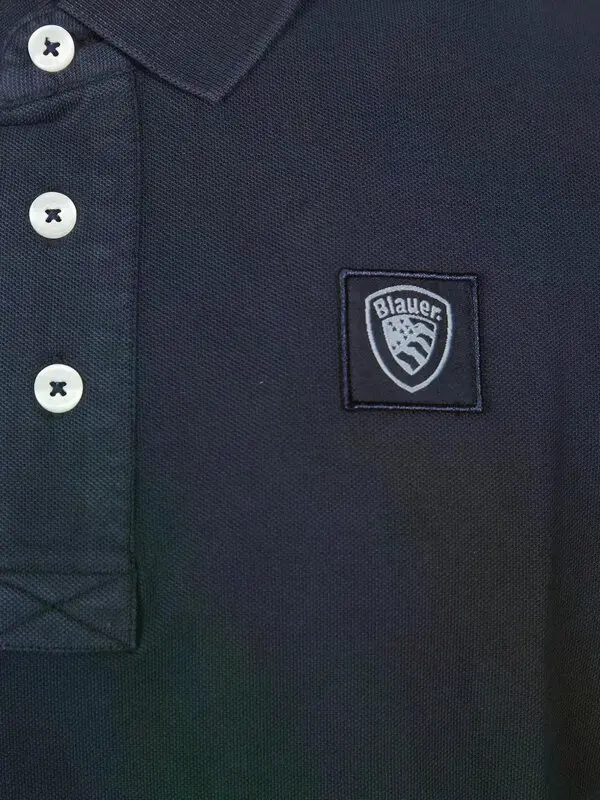 BLAUER. Piquet Polo Top - Blue