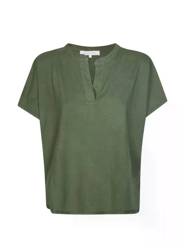 ABSOLUT CASHMERE V-neck Short-sleeve Top - Green