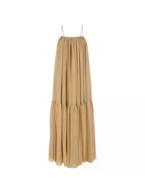Chloé Silk Long Dress - Neutrals