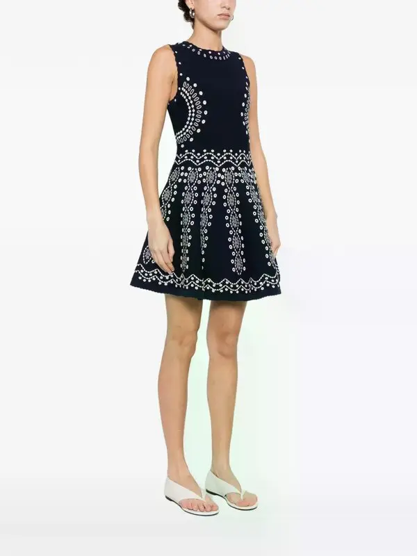 Sandro Scarf-print Knit Mini Dress - Blue
