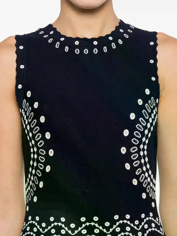 Sandro Scarf-print Knit Mini Dress - Blue