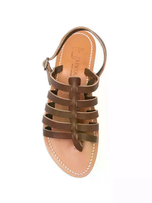 K.JACQUES Strappy Flat Sandals - Brown