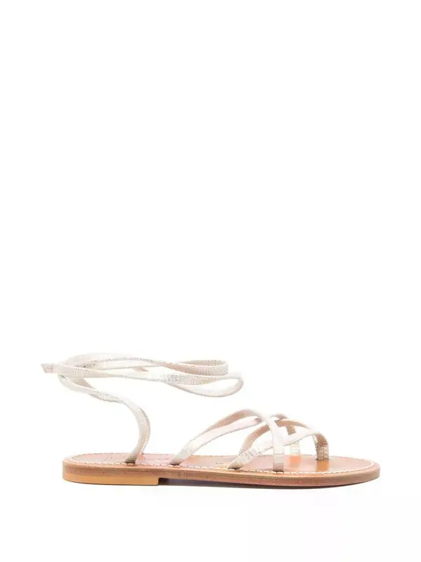 K.JACQUES Tie Strappy Flat Sandals - Neutrals