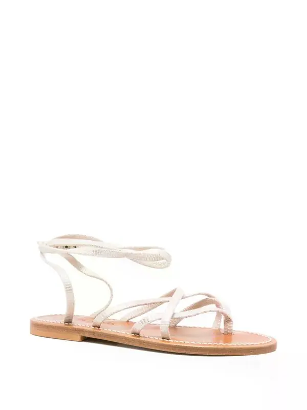 K.JACQUES Tie Strappy Flat Sandals - Neutrals