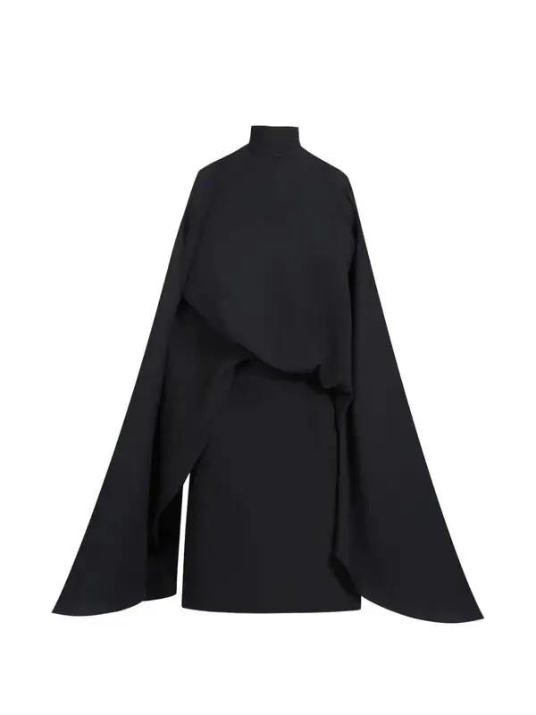 TALLER MARMO Bacall High-neck Open-sleeve Dress - Black